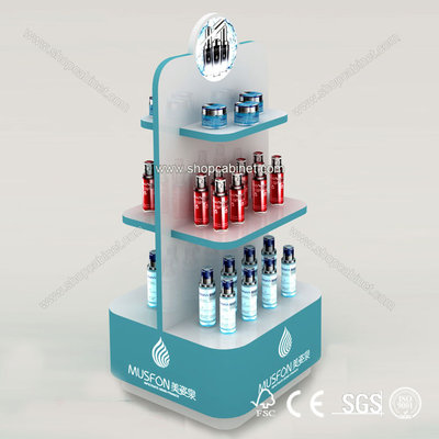 Acrylic cosmetic counter display showcase for well-known brand supplier