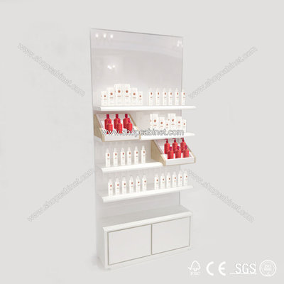 Best sale custom cosmetic display showcase, makeup display case supplier