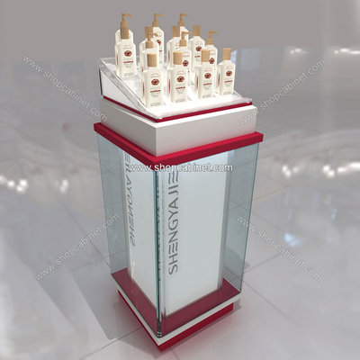 Free standing cosmetic cabinet showcase display cabinet display showcase supplier