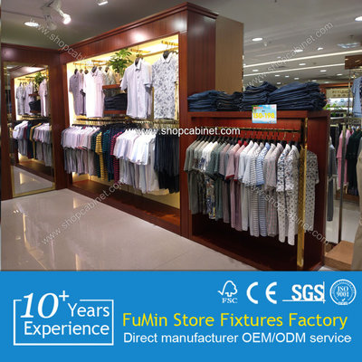 Wooden clothes display shelf supplier