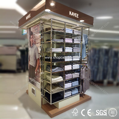 Wooden clothes display shelf supplier