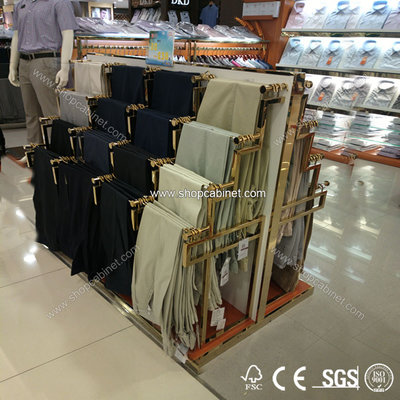 Wooden clothes display shelf supplier