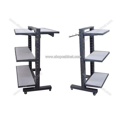 Latest design wood clothes display stand shelf with lighting supplier