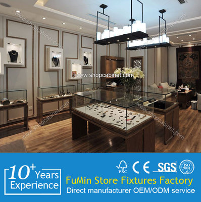 Jewelry Showcase supermarket rack wood show case display supplier