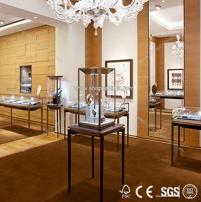 Customized Acrylic/metal durable/lockable/rotatable jewelry display cabinet/showcase supplier