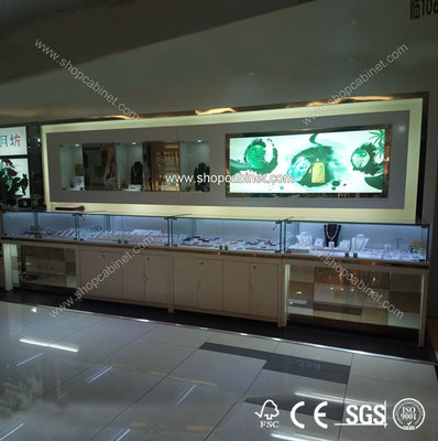 Modern elegant lockable watch and jewelry showcase for store supplier