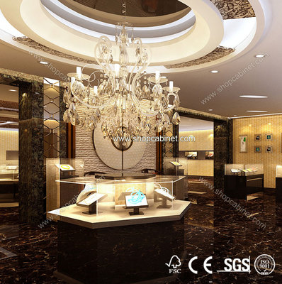 france china glass shelf jewelry showcase supplier