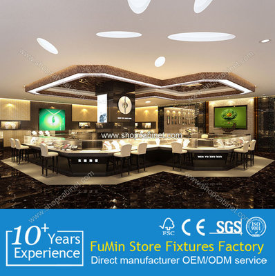 france china glass shelf jewelry showcase supplier