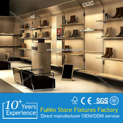 Chinese factory new advertising custom paper cardboard floor standing shoes display shelf supplier