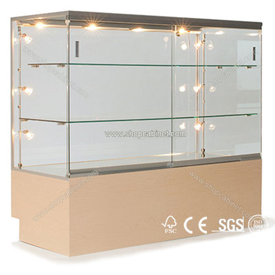 High end jewelry display cabinet with lights for jewelry store supplier