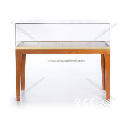 custom store free standing lockable wooden glass display cabinet/wood display cabinet/glas supplier