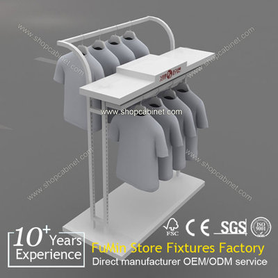 Movable garment clothes display rack boutique gondola satin display stand for retai supplier