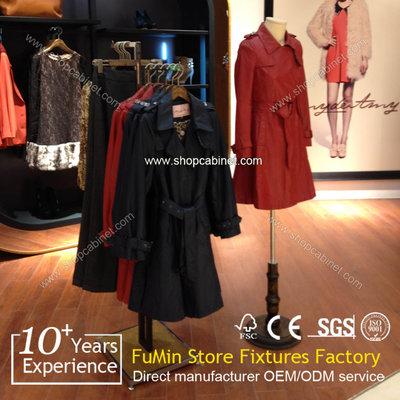 Heavy garment display shelf / chrome coat stand supplier