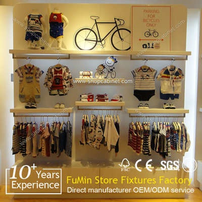 Custom store freestanding sided shop furniture garment display supplier