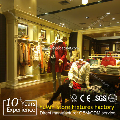 Custom store freestanding sided shop furniture garment display supplier