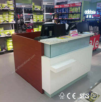 High end cash desks checkout counter display cabinet supplier