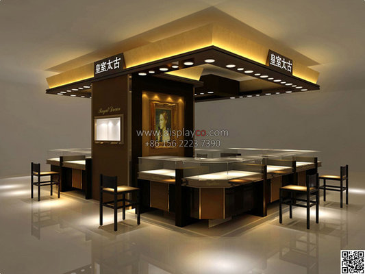 Luxurious free original design jewelry display showcase jewelry kiosk supplier