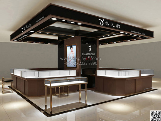 Luxurious free original design jewelry display showcase jewelry kiosk supplier