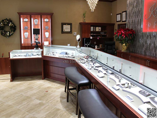 Wonderful jewellery shop interior design jewelry display showcase MDF jewelry showcase supplier