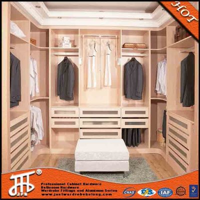 China Space saving home furniture walk in closet system anodized silver pillar customed height supplier