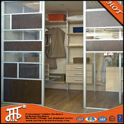 Comparable things made aluminum wardrobe pole system flat packing walk in closet supplier