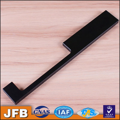 128/160/192/320MM holes distances Anodized Black finish aluminum wardrobe pull kitchen cabinet handle supplier