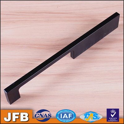 128/160/192/320MM holes distances Anodized Black finish aluminum wardrobe pull kitchen cabinet handle supplier