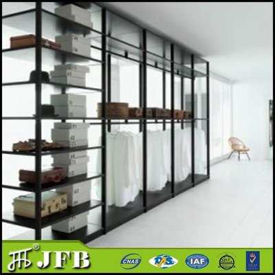 Customized pole system diy walk in wardrobe, aluminum wardrobe pole system, black color pole system wardrobe supplier