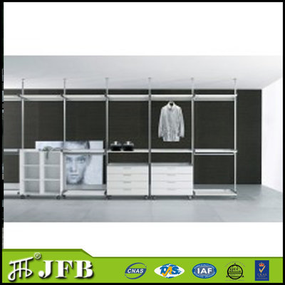 Black color Aluminum pole system bedroom wardrobe designs,almira hwardrobe,laminate black wardrobe supplier