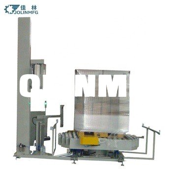 customized carbon steel yellow automatic pallet carton box stretch wrapping machine