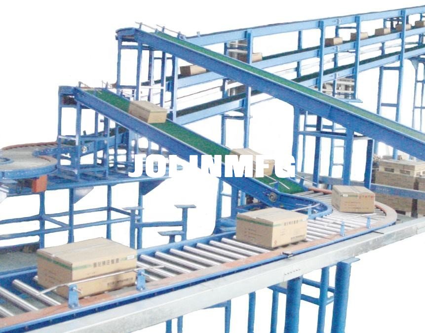 JOLINMFG Factory carton inclined clinmbing roller conveyor PVC belt conveyor