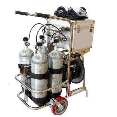 High Quality 4 Carbon Fiber Cylinder Long tube Positive Pressure Air drager breathing apparatus SCBA On Sale supplier