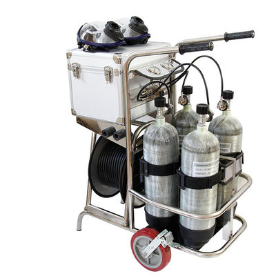High Quality 4 Carbon Fiber Cylinder Long tube Positive Pressure Air drager breathing apparatus SCBA On Sale supplier