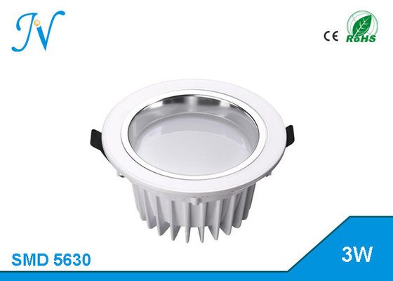 White SMD 5630 3 Watt Recessed Led Downlight Emergency Light 100Lm/W