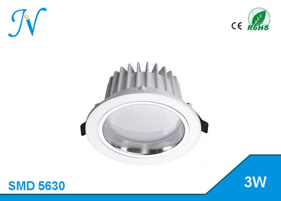 White SMD 5630 3 Watt Recessed Led Downlight Emergency Light 100Lm/W