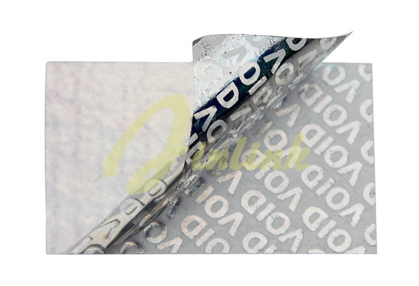 Hologram Tamper Evident Security VOID Label Material, Matt silver tamper proof anti-counterfeiting void label material