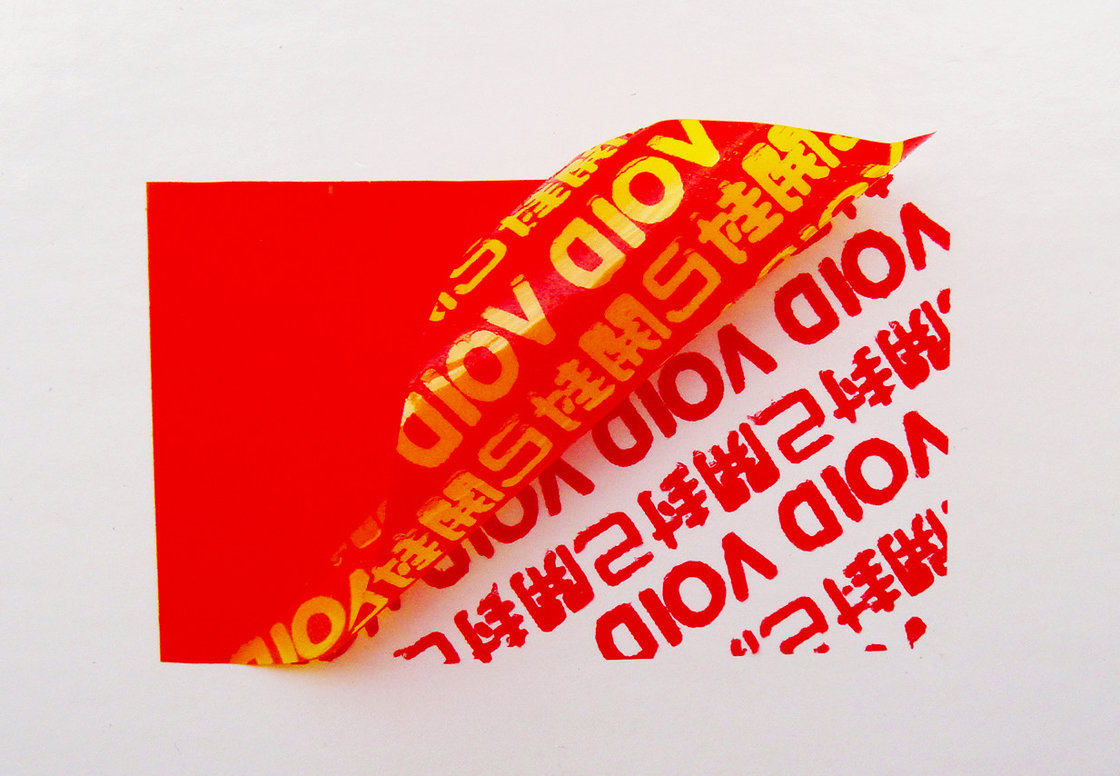 Multi color Tamper Evident Security VOID Label Material,Non Transfer Void Label Material,Total Transfer VOID Label Mater