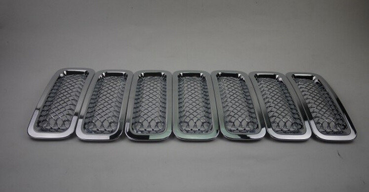 Car Mesh Grille Chrome Light Circle of Grille for Jeep Patriot 2011+