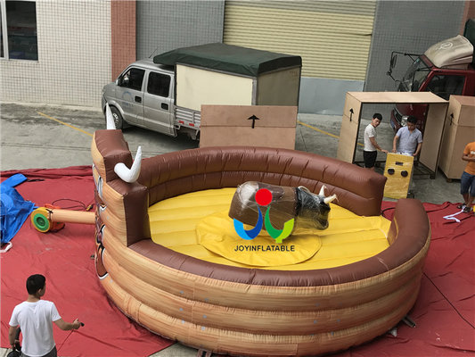 Funny Outdoor Inflatable Mechanical Bull Mattress And Blower Interative Sport Game Bull Riding Machine Crazy Rodeo Bull