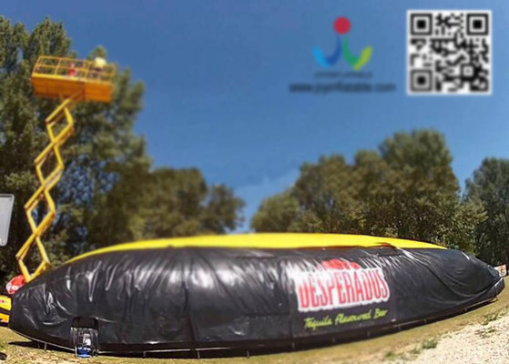 Giant Trampoline Park Jump Air Bag Mobile inflatable stunt air bag with double platform—-Airbag007