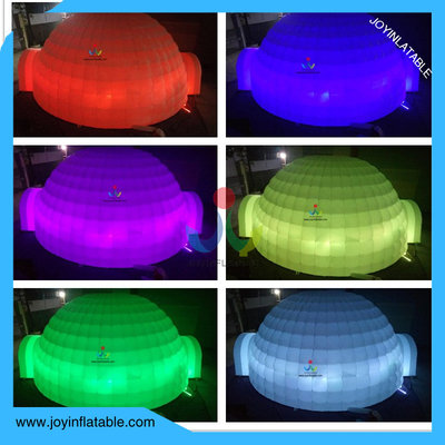 Diameter 10M Oxford Inflatable Dome Tent with LED Light