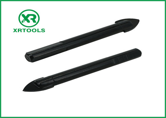 Black Oxided Glass Cutting Drill Bit Three Flat Shank Carbon Steel Material supplier
