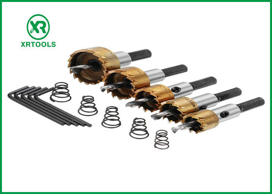 M35 Gold Coated HSS Hole Saw , Three Flat Shank 6mm Hole Saw 18 Degree Split Teeth supplier