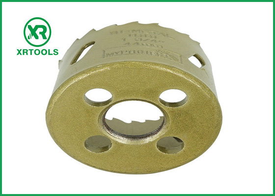 Gold Round Bi Metal Hole Saw , HSS M42 Carbide Tipped Hole Saw With Built supplier