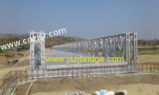 Galvanized ,Steel bailey bridge ,ZB200 ,Single Lane,span 30~60m. Acrow Bridge supplier