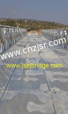 Galvanized ,Steel bailey bridge ,ZB200 ,Single Lane,span 30~60m. Acrow Bridge supplier
