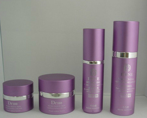 JULUNG New Model Anodized aluminum  lotion Bottle and  Cosmetic Jar for makeup and personal care usage