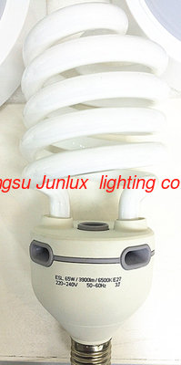 65w half spiral 14mm diametre 8000 hours 1 year warranty 60lm/w 3800 lumen ra.80 E27/B22 energy saving lamp cfl top