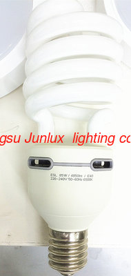 85w half spiral light E40/E27/B22 60lm/w 4800lumen 1 year warranty 8000hours 17mm diametre energy saving lamp top CFL