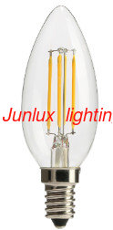 LED Filament 3w candle 300 lumen Indoor lighting bright European royal family transparent retro chandelier crystal lamp